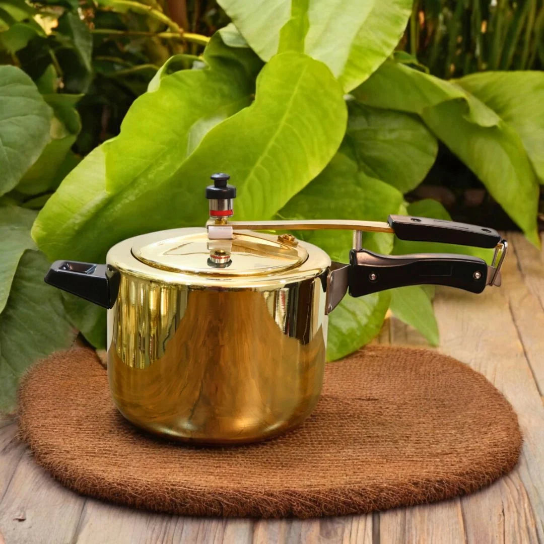 Brass Cooker with tin coating | Pital Pressure Cooker– Shri-badri