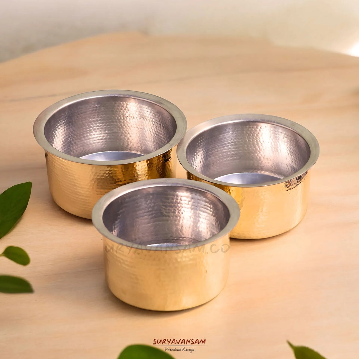 Brass Cooking Pots Set And Cookware With lid (Brass Patila - Brass Bha ...