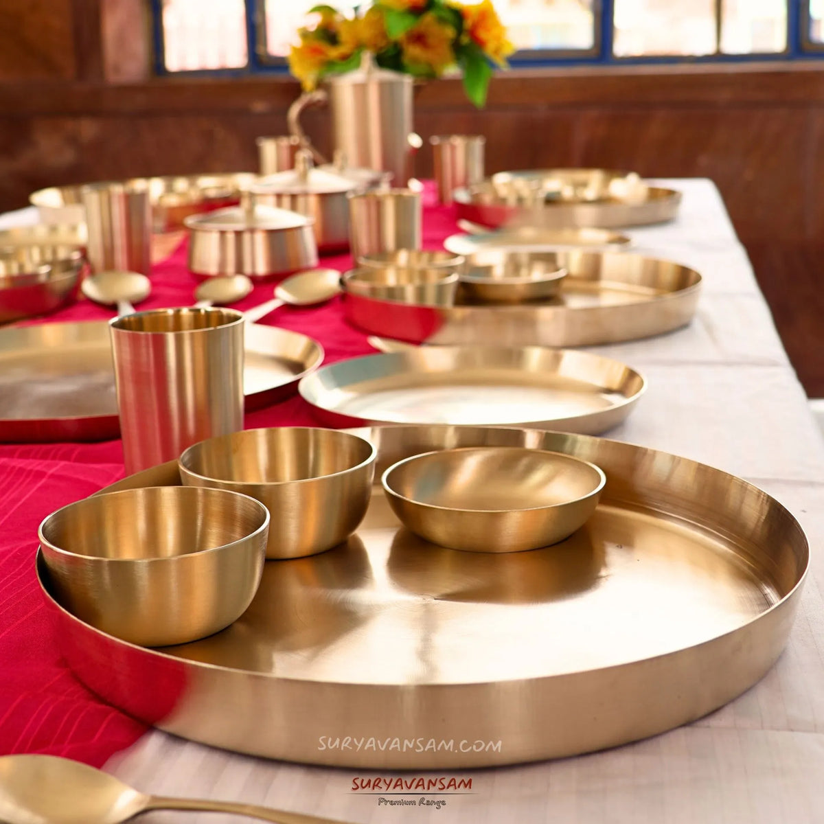 Royal Dinner set of 56 Pcs Purely Kansa Dinner set Perfect For Family ...